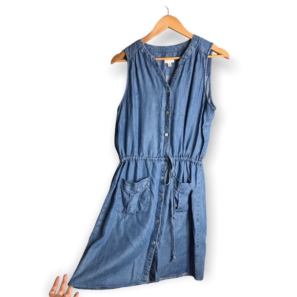 Spense | Dresses | Spense Sleeveless Chambray Button Down Jean Dress ...